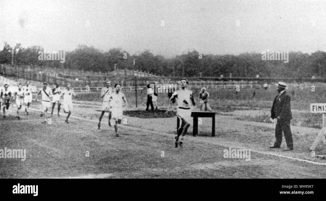 Olympic Games, 1904: Harry Hillman (USA) leading the field in 1904. He ...