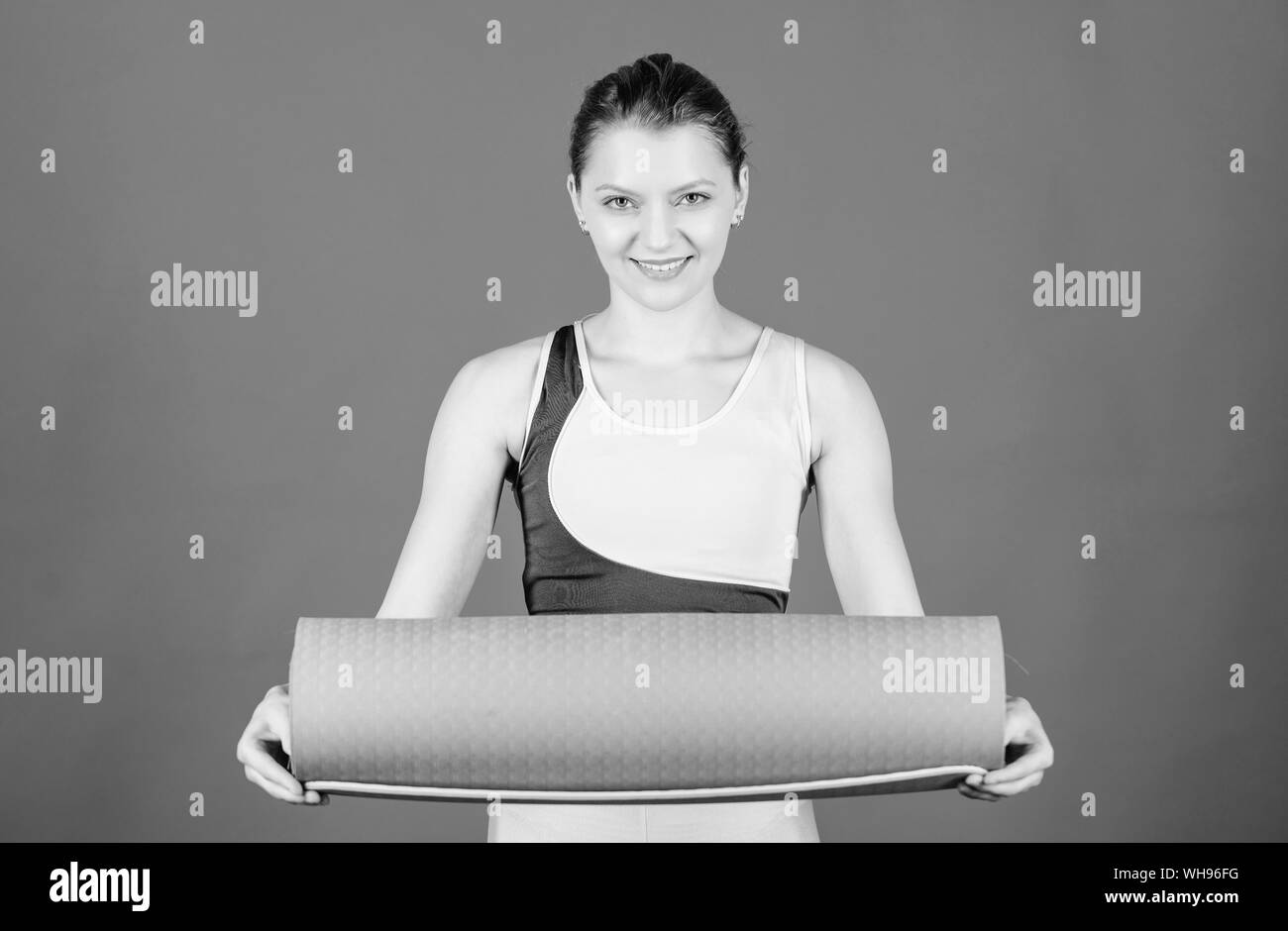 Yoga hobby and sport. Practicing yoga every day. Girl slim fit athlete ...