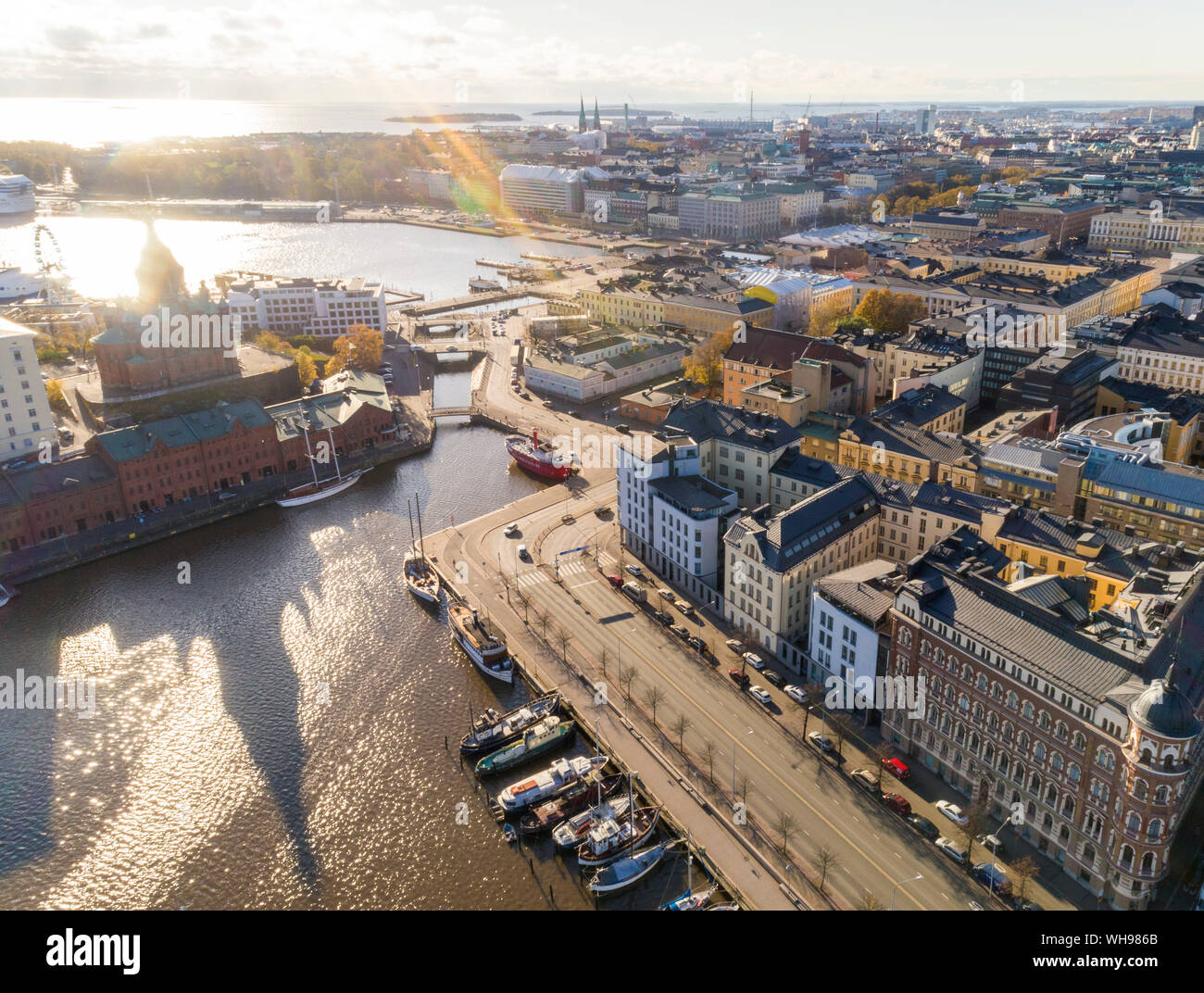 Helsinki city center from above, Helsinki, Finland, Europe Stock Photo ...