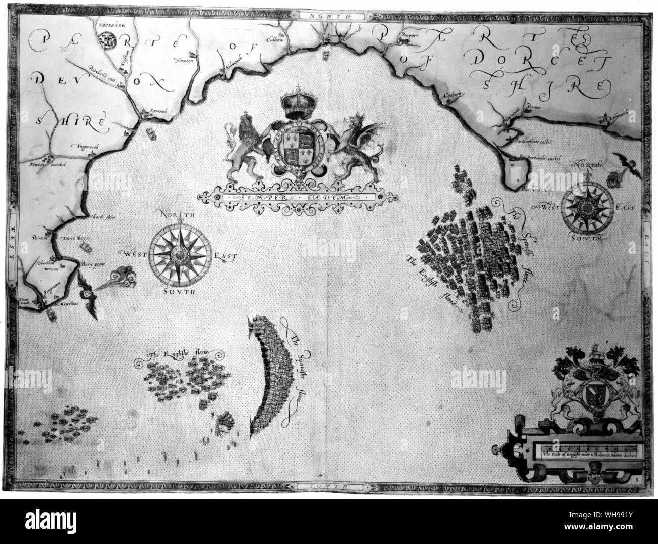 English spanish armada engagement fleet armada channel hi-res stock ...