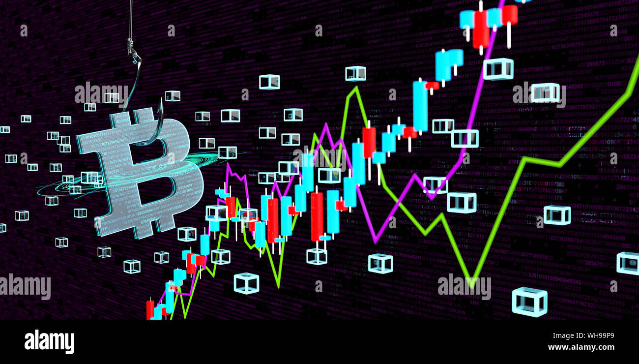 Bitcoin as bait for a trap, 3D Illustration Stock Photo - Alamy