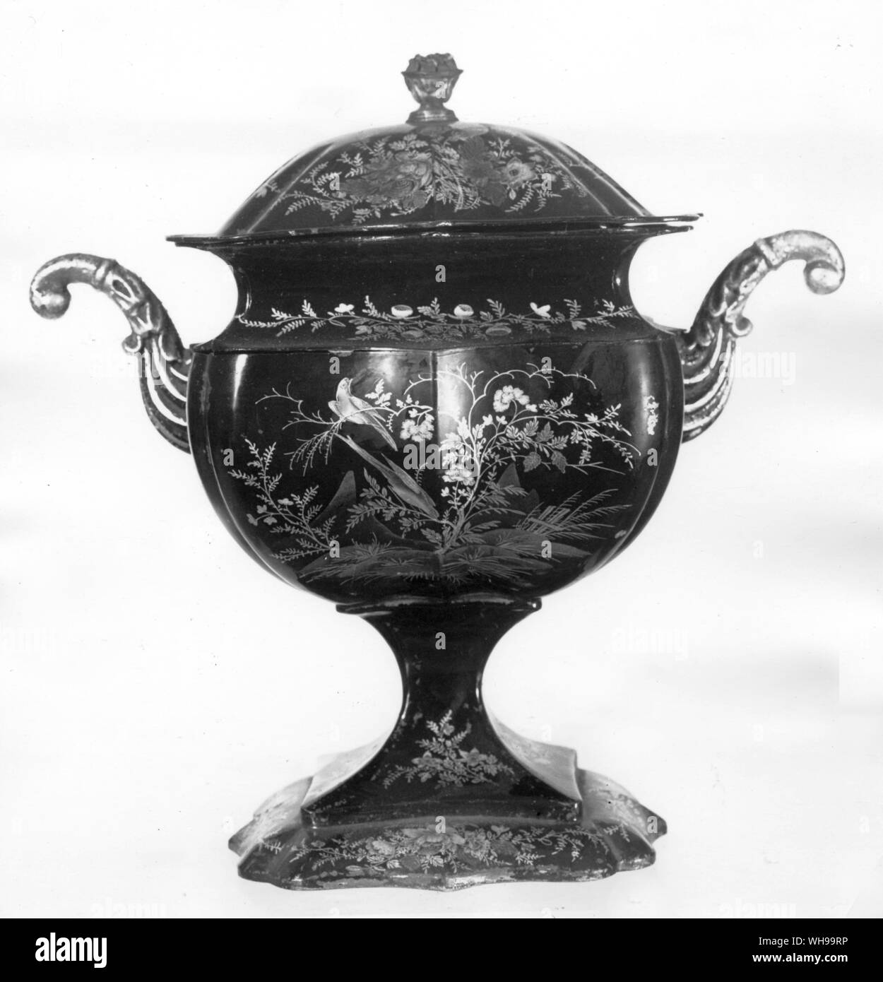 Pontypool japanned tinware urn Stock Photo - Alamy