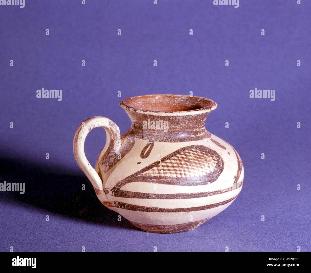 Greek Jug with racket design from Tomb of Sauiko Stock Photo - Alamy