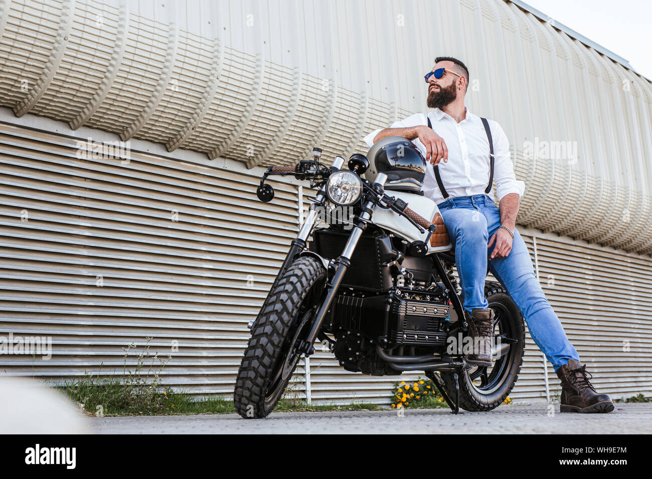 Bearded motorcyclist hi-res stock photography and images - Alamy