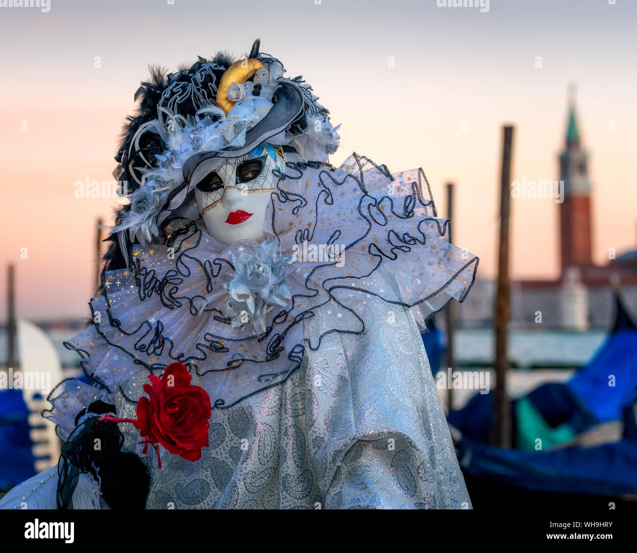 Model at the Venice Carnival, Venice, UNESCO World Heritage Site ...