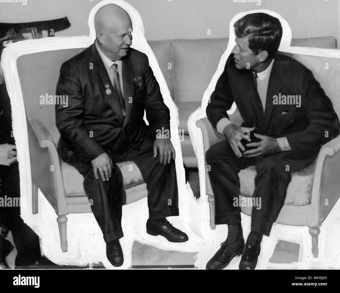 (right) John F. Kennedy (1917-63), 35th President of the USA, 1961-63 ...