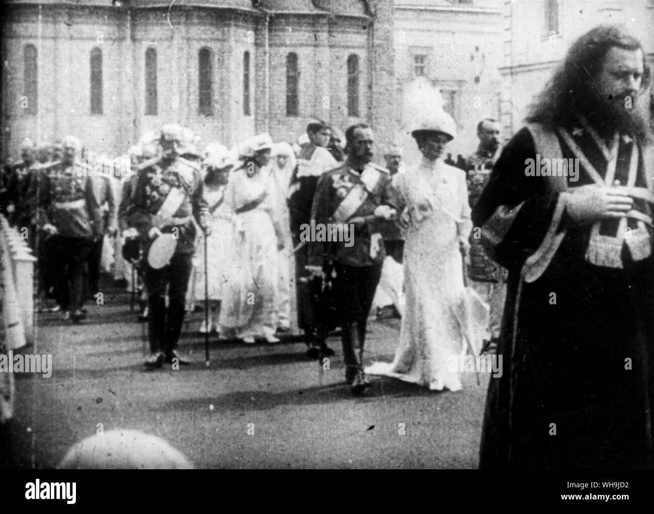 Nicholas II of Russia (1868-1918, Czar from 1894) with his wife and ...