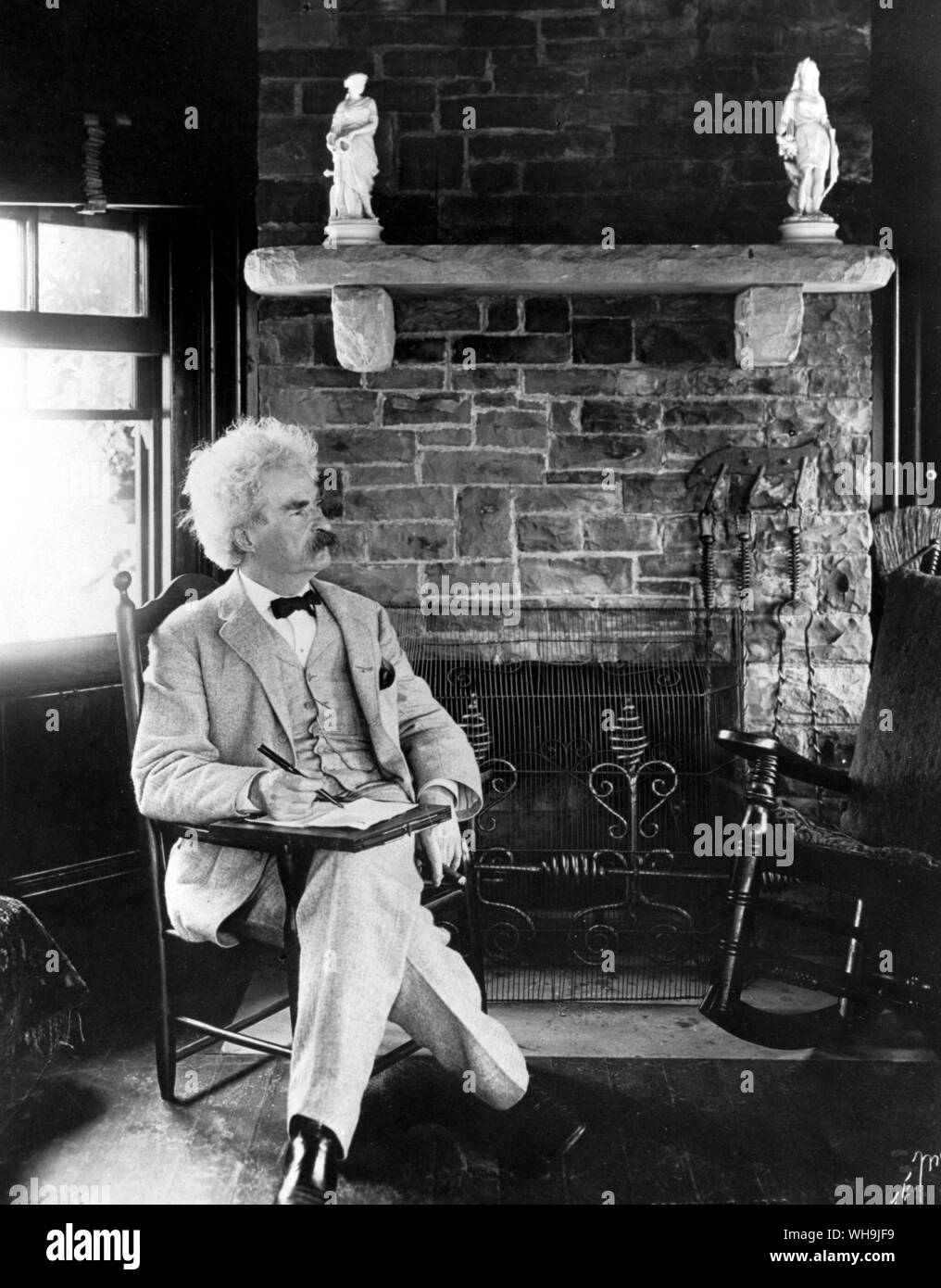 Mark Twain 1835-1910 US Writer and Journalist in Quarry Farm Study 1903 ...