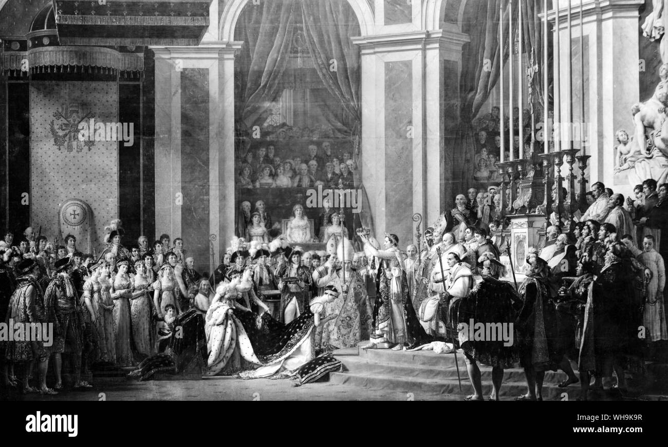 Napoleon I crowned by Pope Pius VII emperor with Josephine by Jacques ...