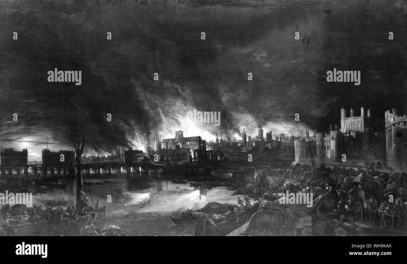 Great fire london 1666 Black and White Stock Photos & Images - Alamy