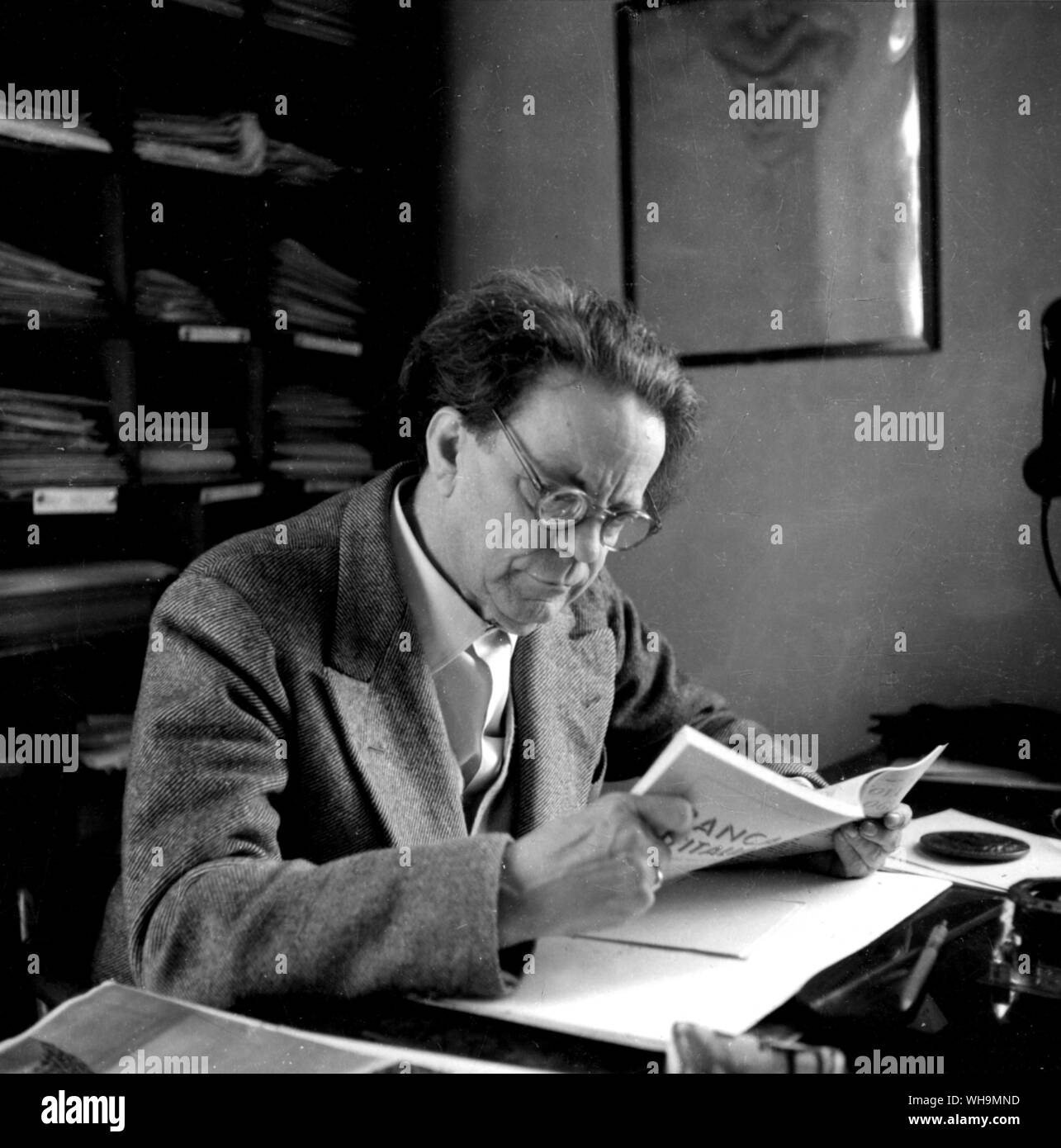 Giovanni Papini (1881-1956), Italian poet and man of letters, 1954 ...