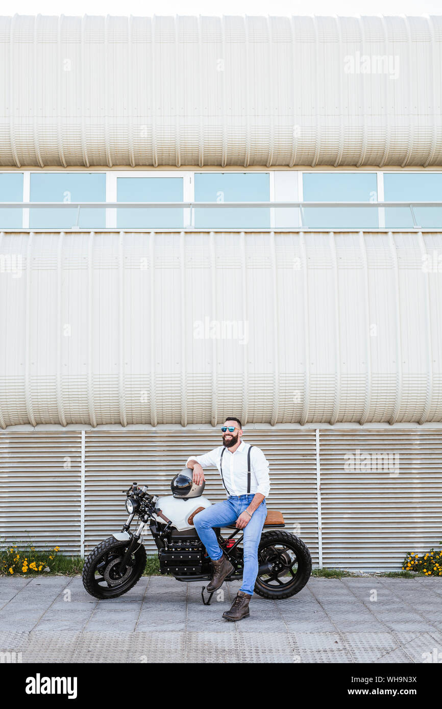 Bearded motorcyclist hi-res stock photography and images - Alamy