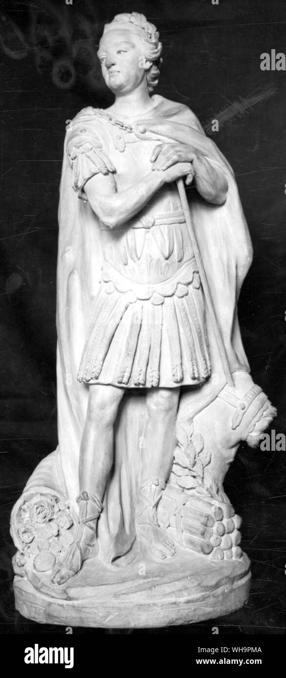 Louis XV. Statue by Jean-Baptiste Pigalle made for Bellevue Stock Photo ...