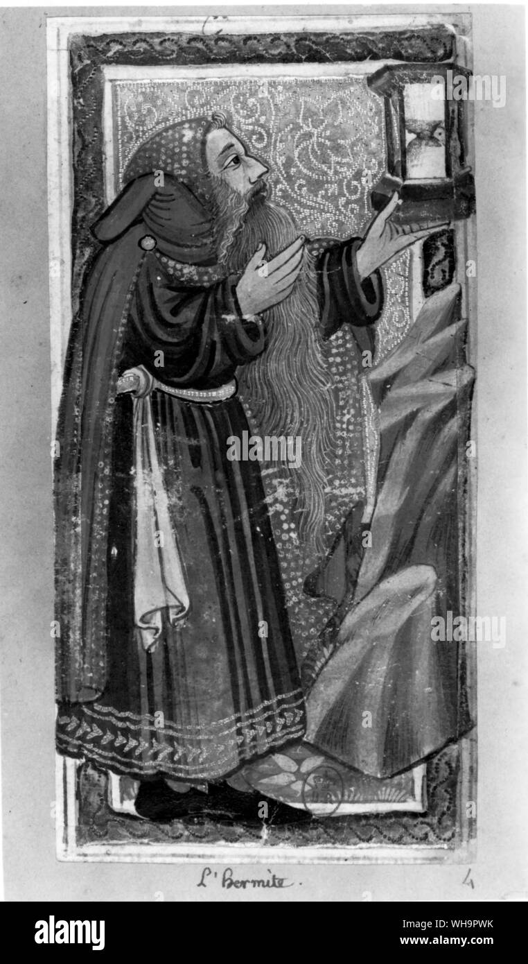 The hermit tarot card Black and White Stock Photos & Images - Alamy