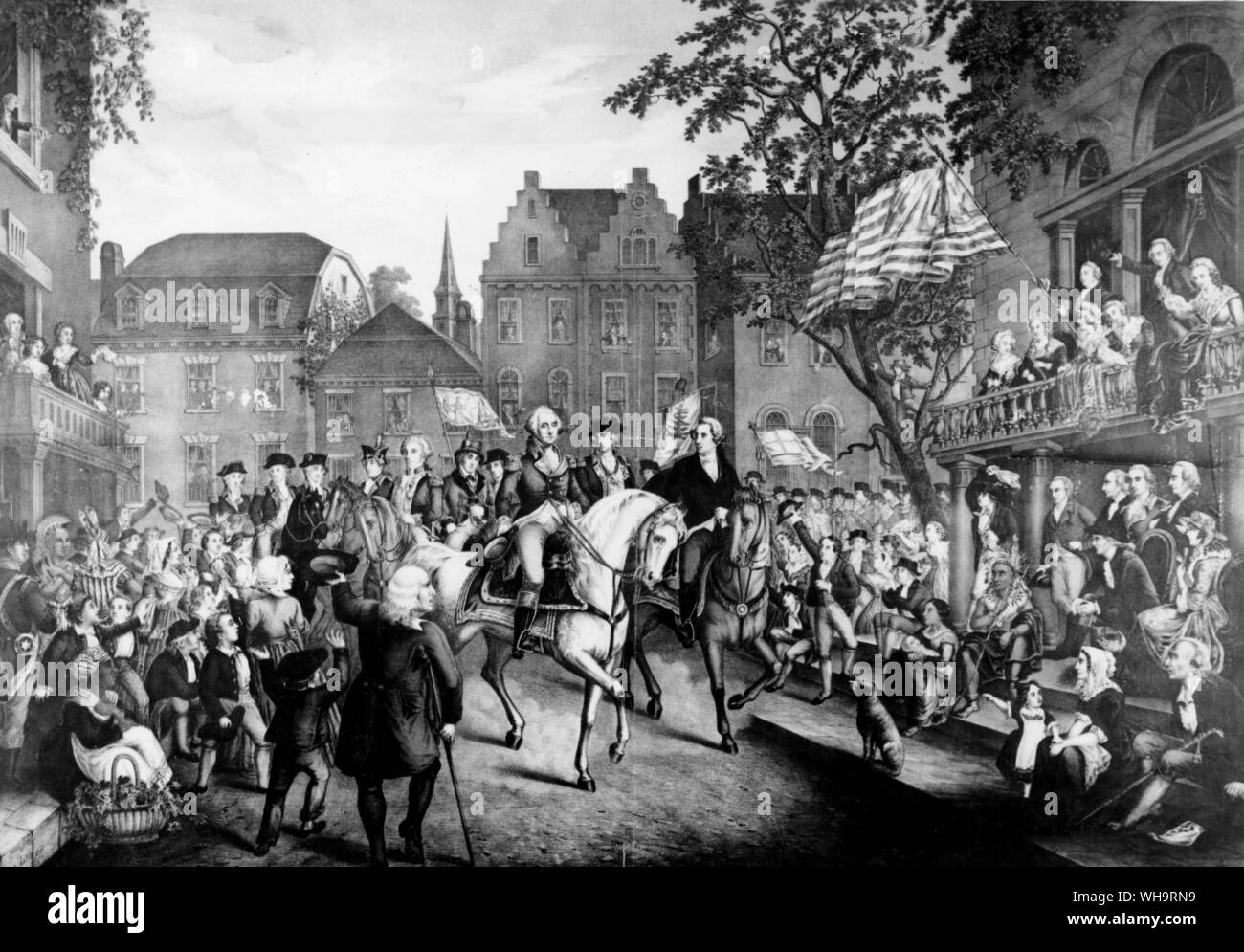 George Washington entering New York City, 1783 Stock Photo - Alamy