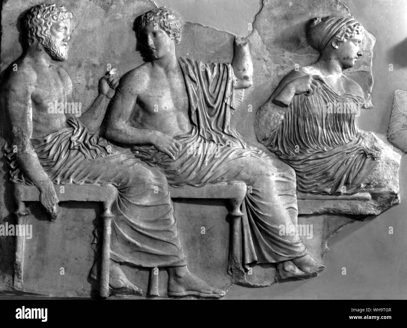 The East Frieze of the Parthenon showing Poseidon, Apollo and Artemis Stock Photo - Alamy