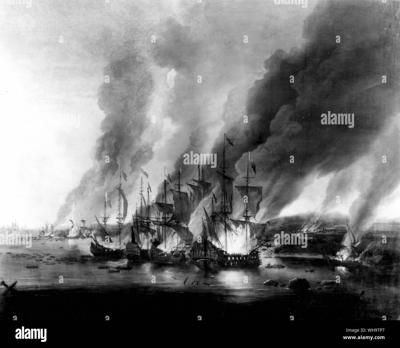 Battle of La Hague, 23 May 1692. Oil by Adrian van Diest (1655-1704 ...