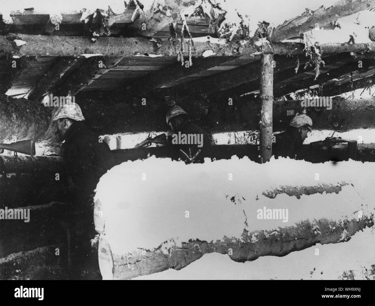 WW1: German rifle gallery in a front line trench. Buckenoff (possibly ...