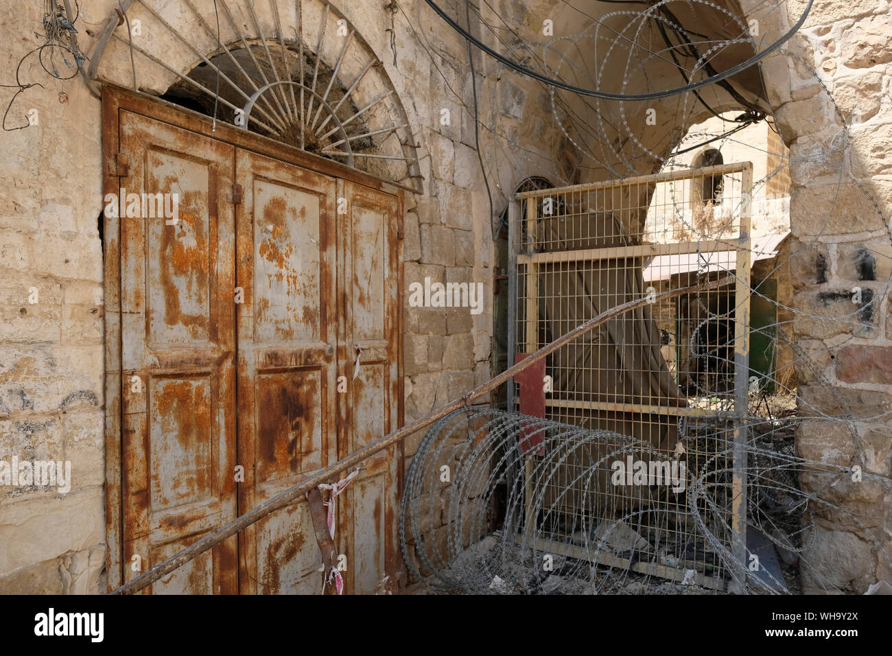 A blocked passageway separating Israeli control area and the ...
