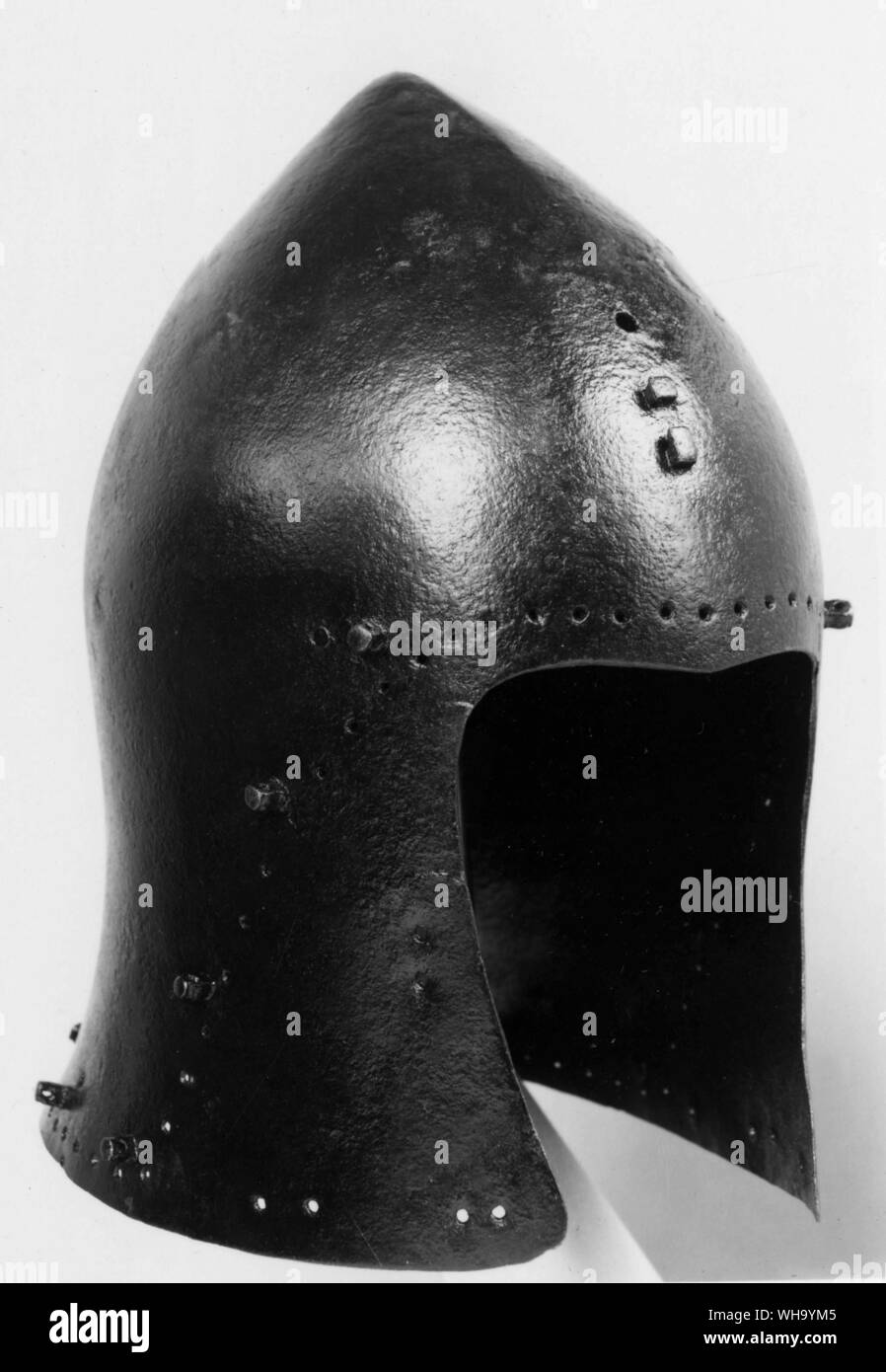 North Italy; Barbute, 14th century helmet Stock Photo - Alamy