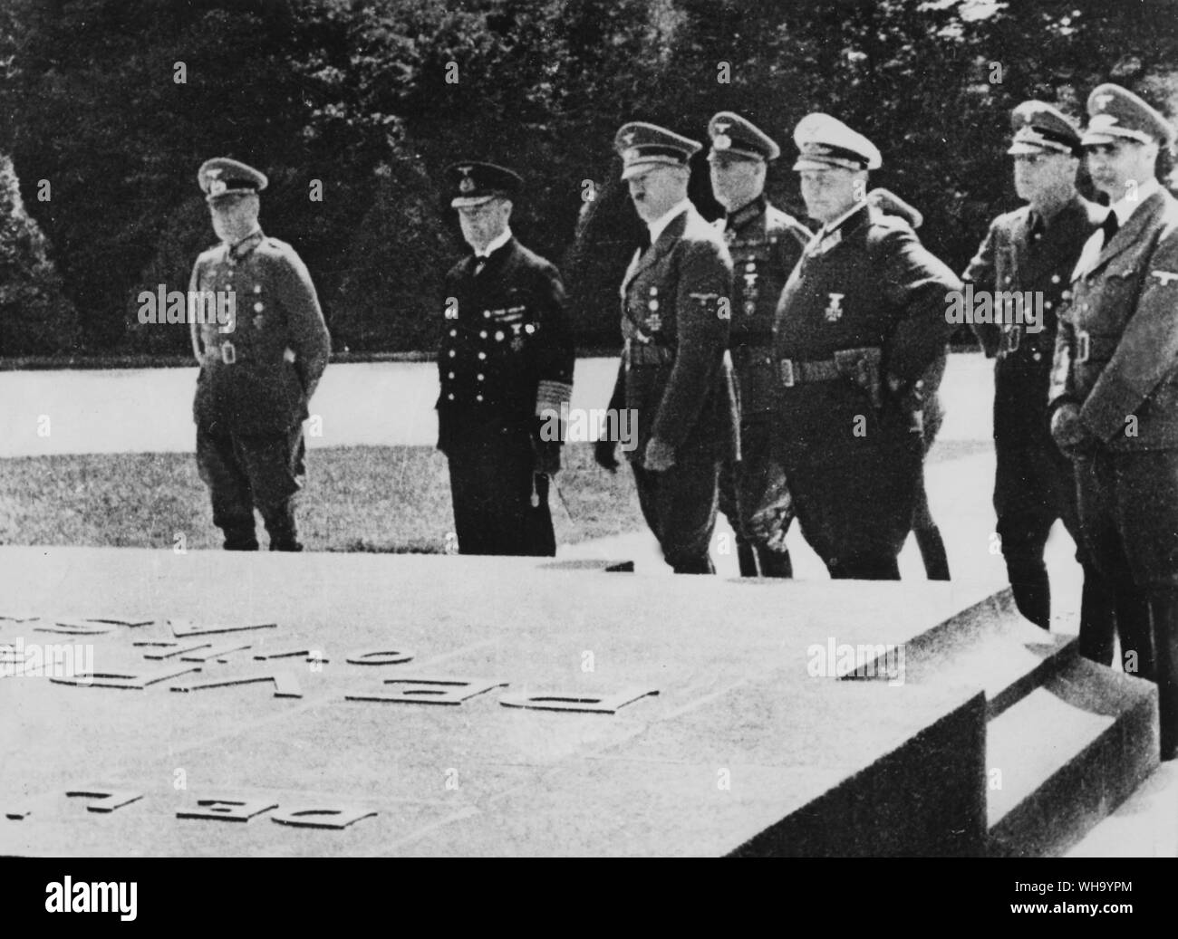 WW2: Hitler and Goering visit the armistice memorial in 1940 Stock ...