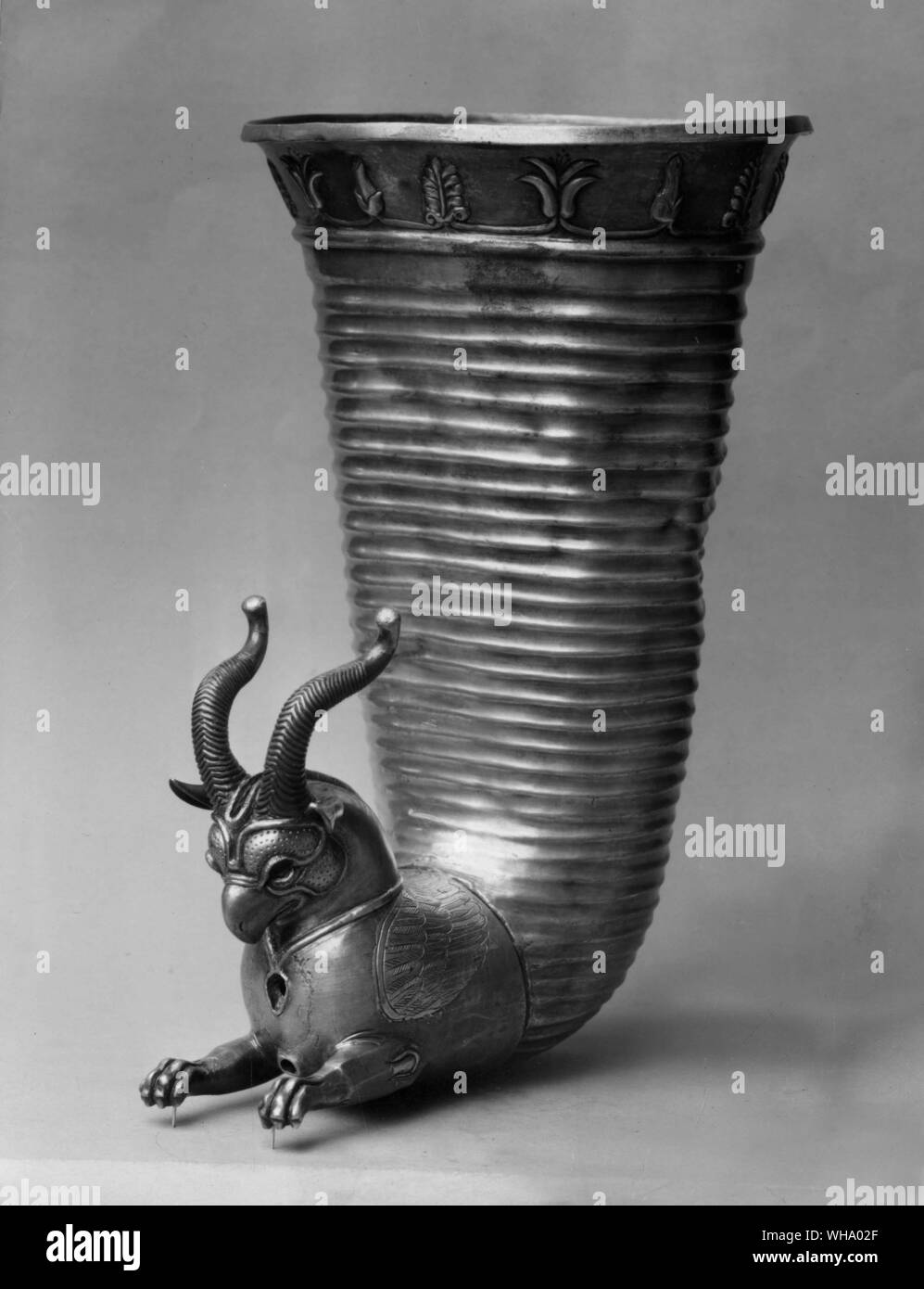 Persian silver rhyton Stock Photo - Alamy