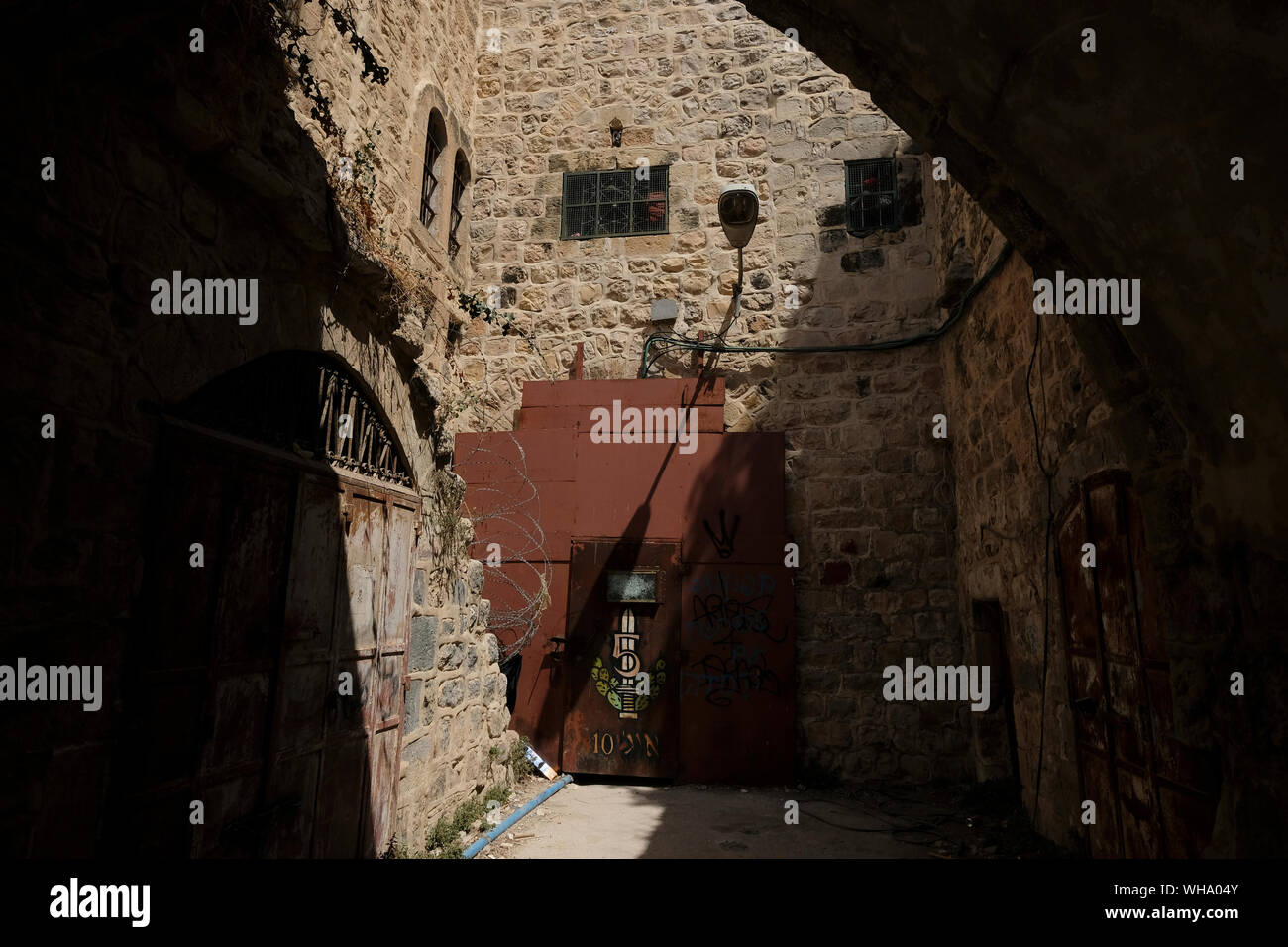 A blocked passageway separating Israeli control area and the ...