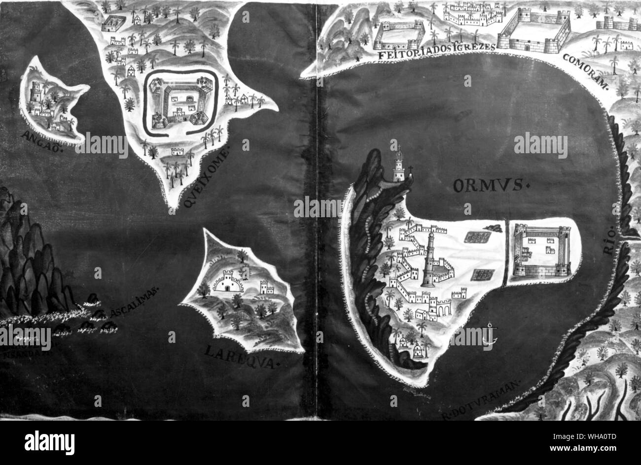 An early map of Hormuz Stock Photo - Alamy