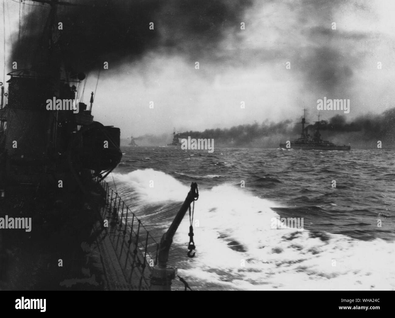 WW2: Surrender of the German Fleet. German Battle Fleet steaming to ...