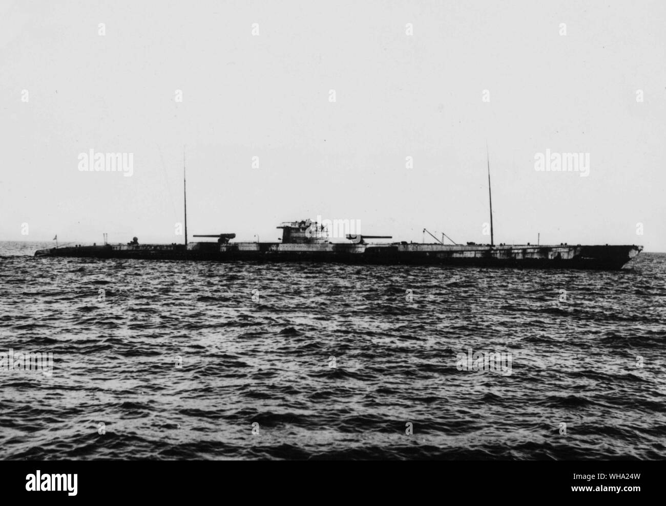 WW2: Submarine-cruiser, probably one of the U139/141 Class Stock Photo ...