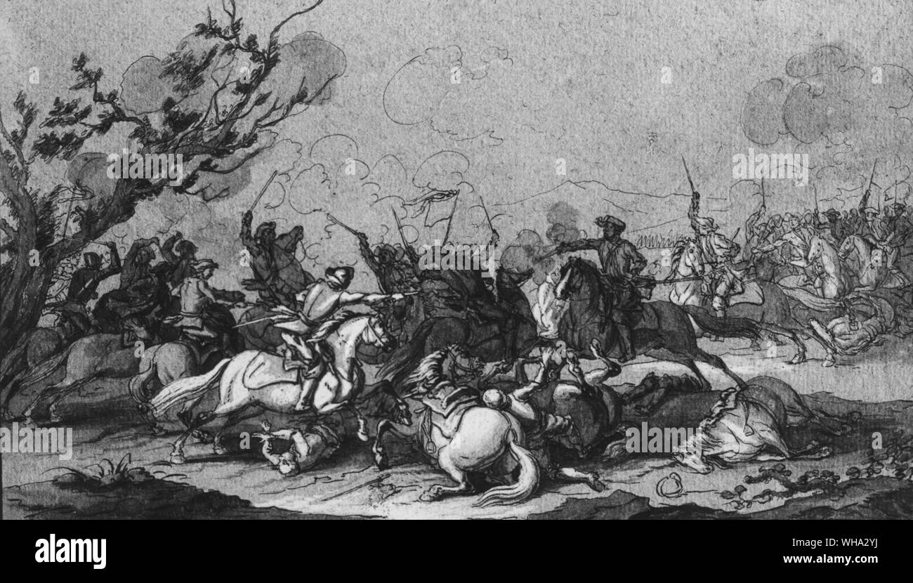 Cavalry battle, 1720 Stock Photo - Alamy
