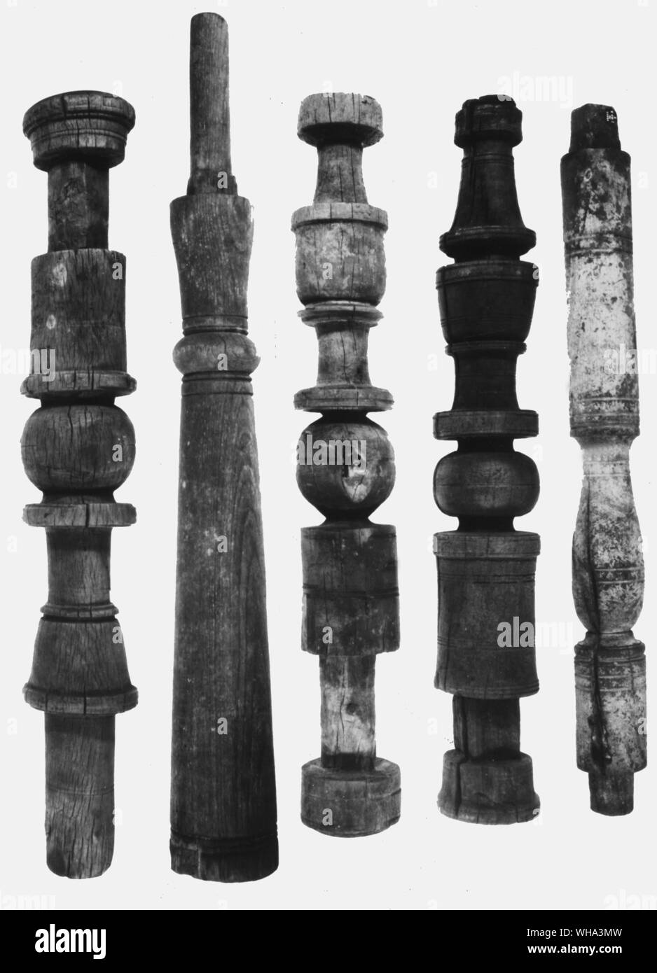 Ancient Egypt: Turned table legs from Fayoum Stock Photo - Alamy