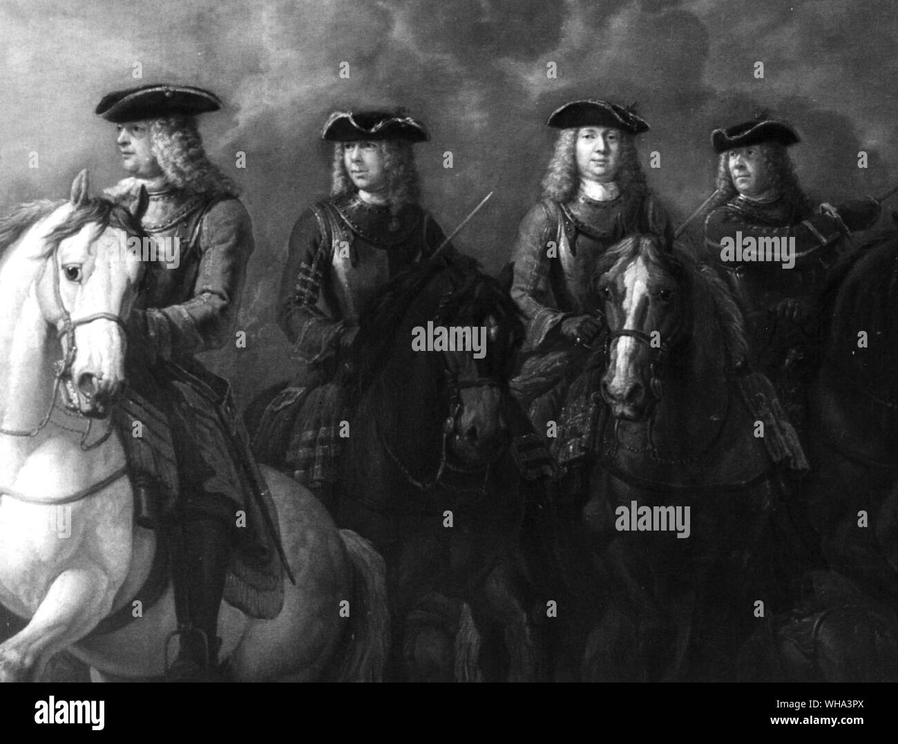 Detail of a painting of the Battle of Blenheim Stock Photo - Alamy