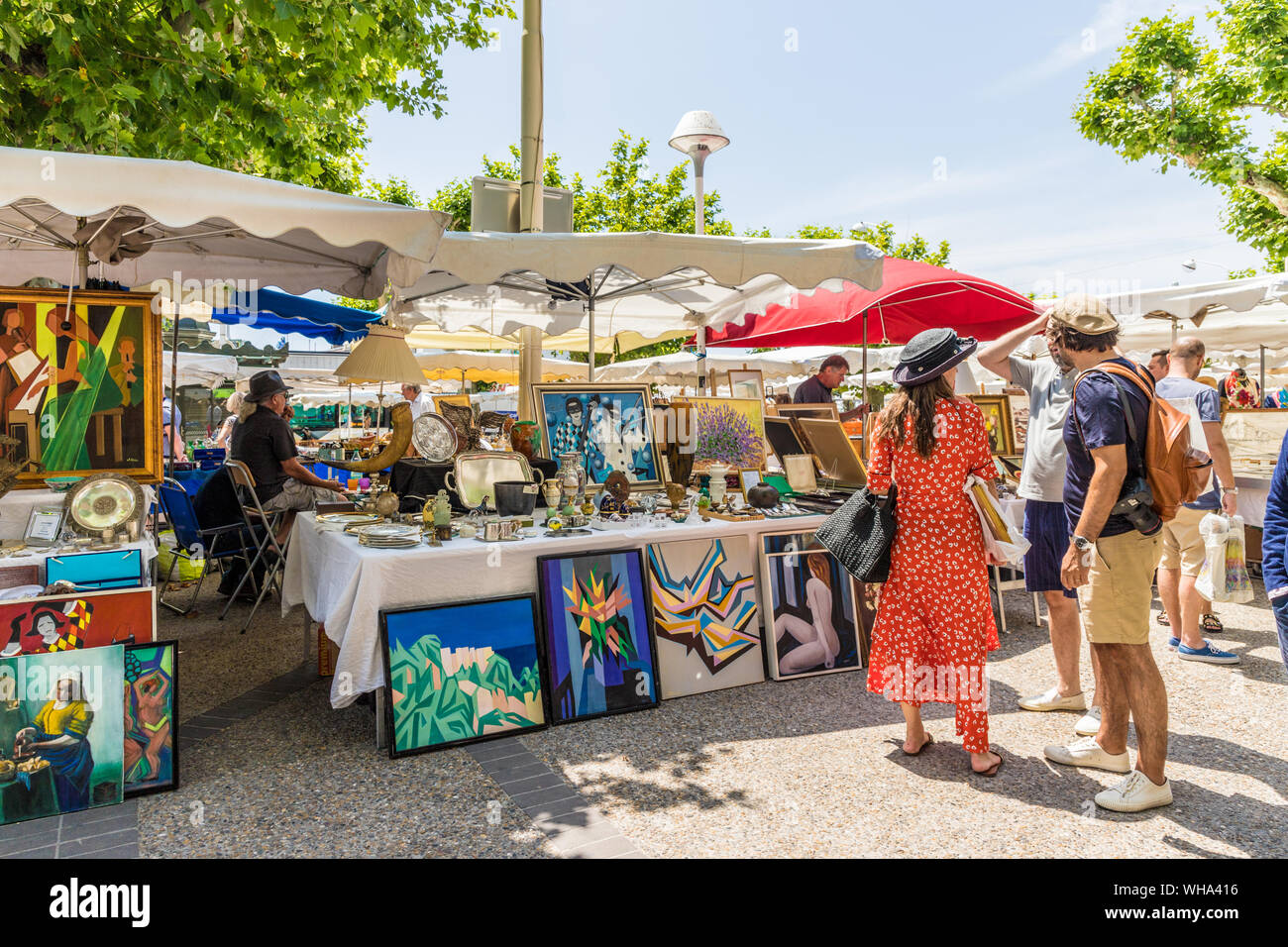 Colourful market stalls in Cannes, Alpes Maritimes, Cote d'Azur ...