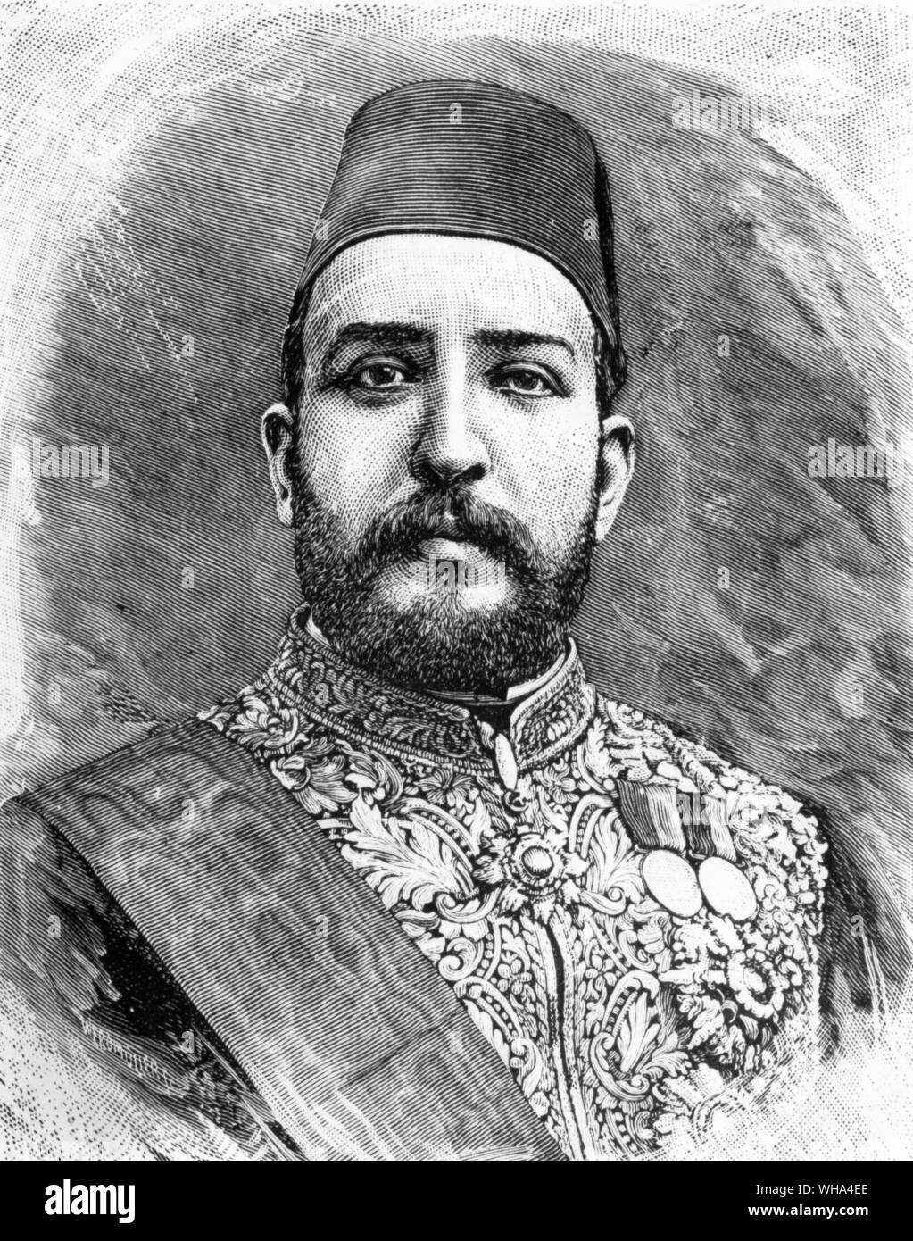 The Khedive Tewfik. 1879-1896 Khedive Tewfik, ruled Egypt Stock Photo ...