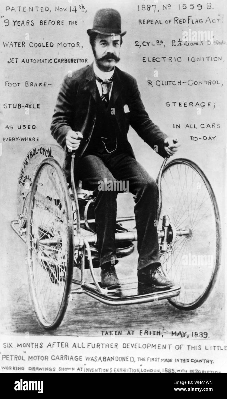 The petrol cycle . Erith. 1889 Stock Photo - Alamy