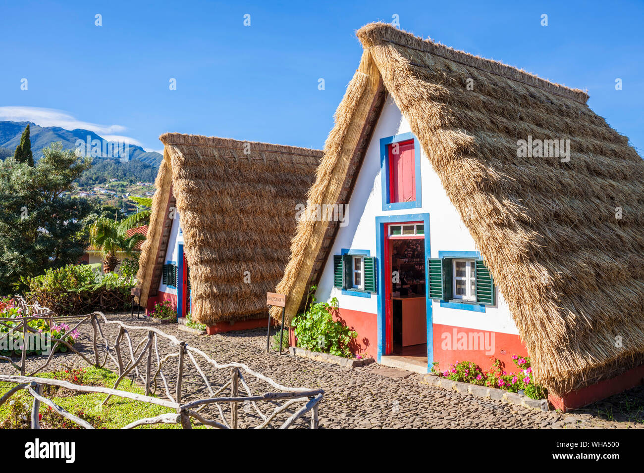 Traditional triangular thatched A-framed Palheiro Houses, Santana ... Traditional triangular thatched A-framed Palheiro Houses, Santana ...