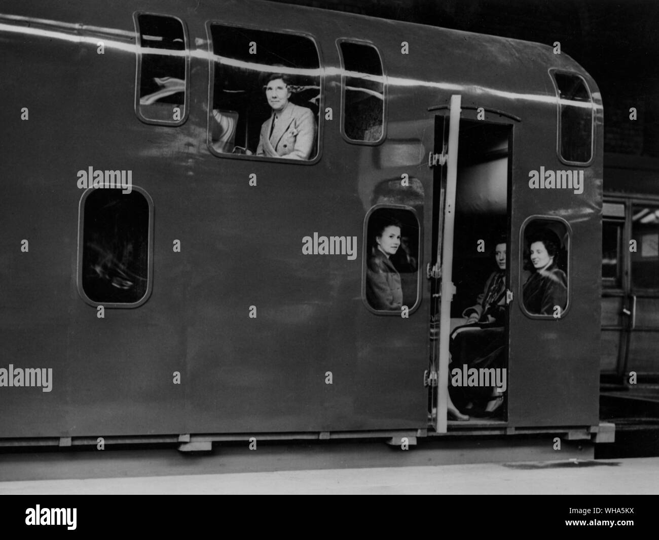 Double Decker train Stock Photo - Alamy