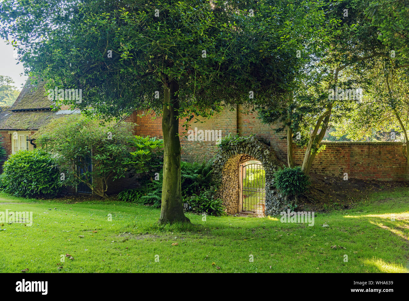 Old stone garden entrance - Cobham Hall, U.K Stock Photo - Alamy