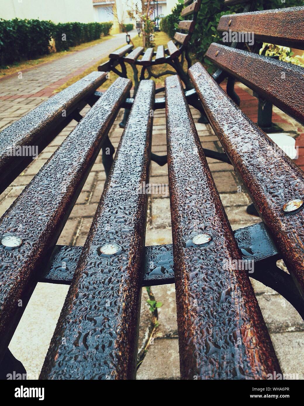 Wet Public Bench High Resolution Stock Photography and Images - Alamy