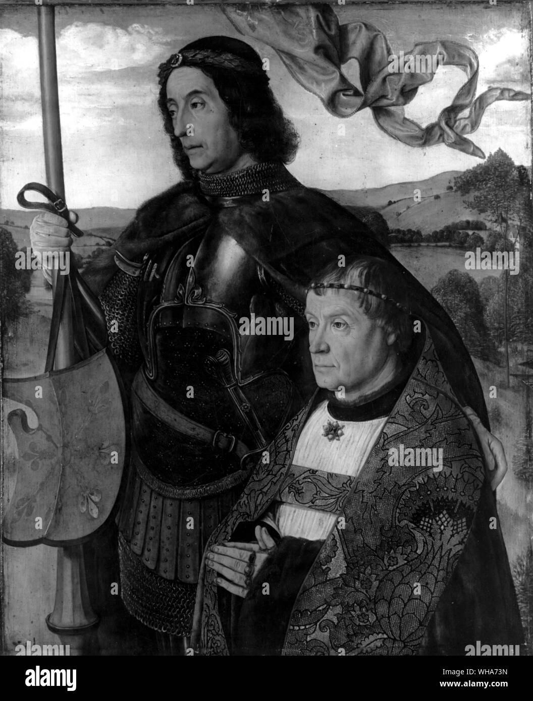 St Victor with a Donor Stock Photo - Alamy