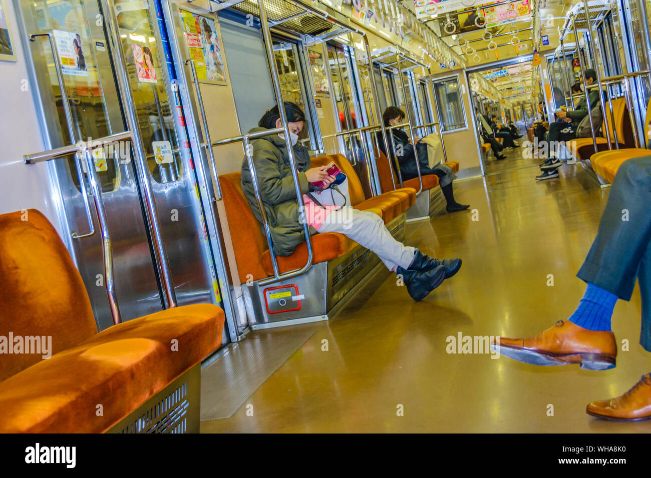 Tokyo metro train underground inside hi-res stock photography and ...