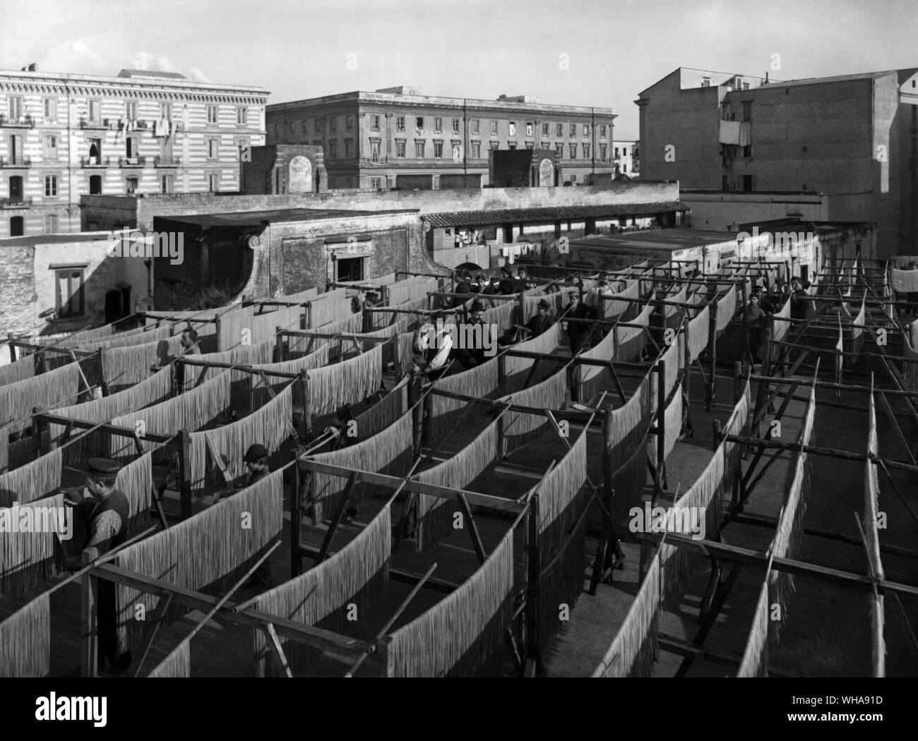Drying of the pasta Black and White Stock Photos & Images - Alamy