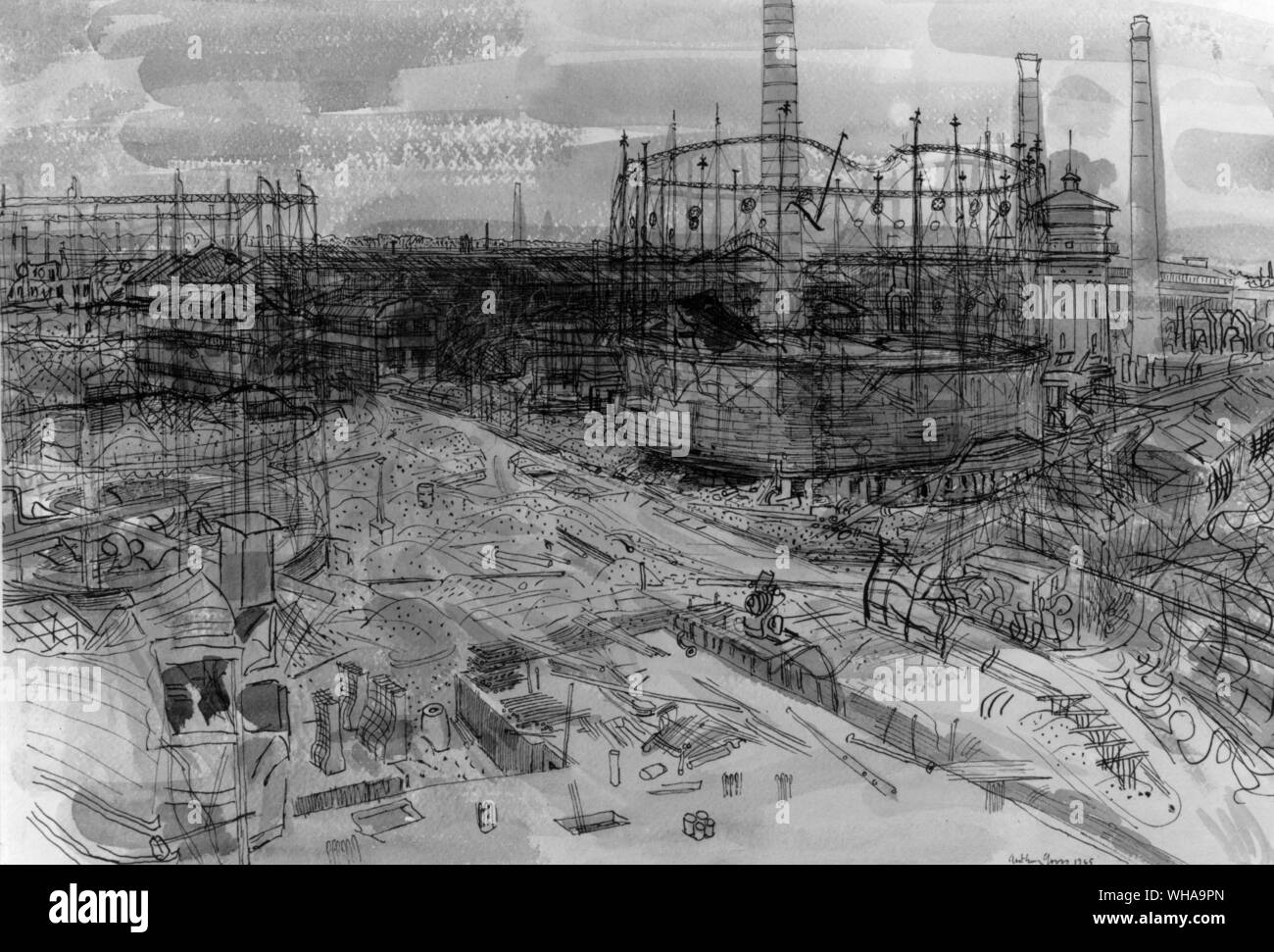 Final stages of the German War: Krupp's Works at Essen Stock Photo - Alamy