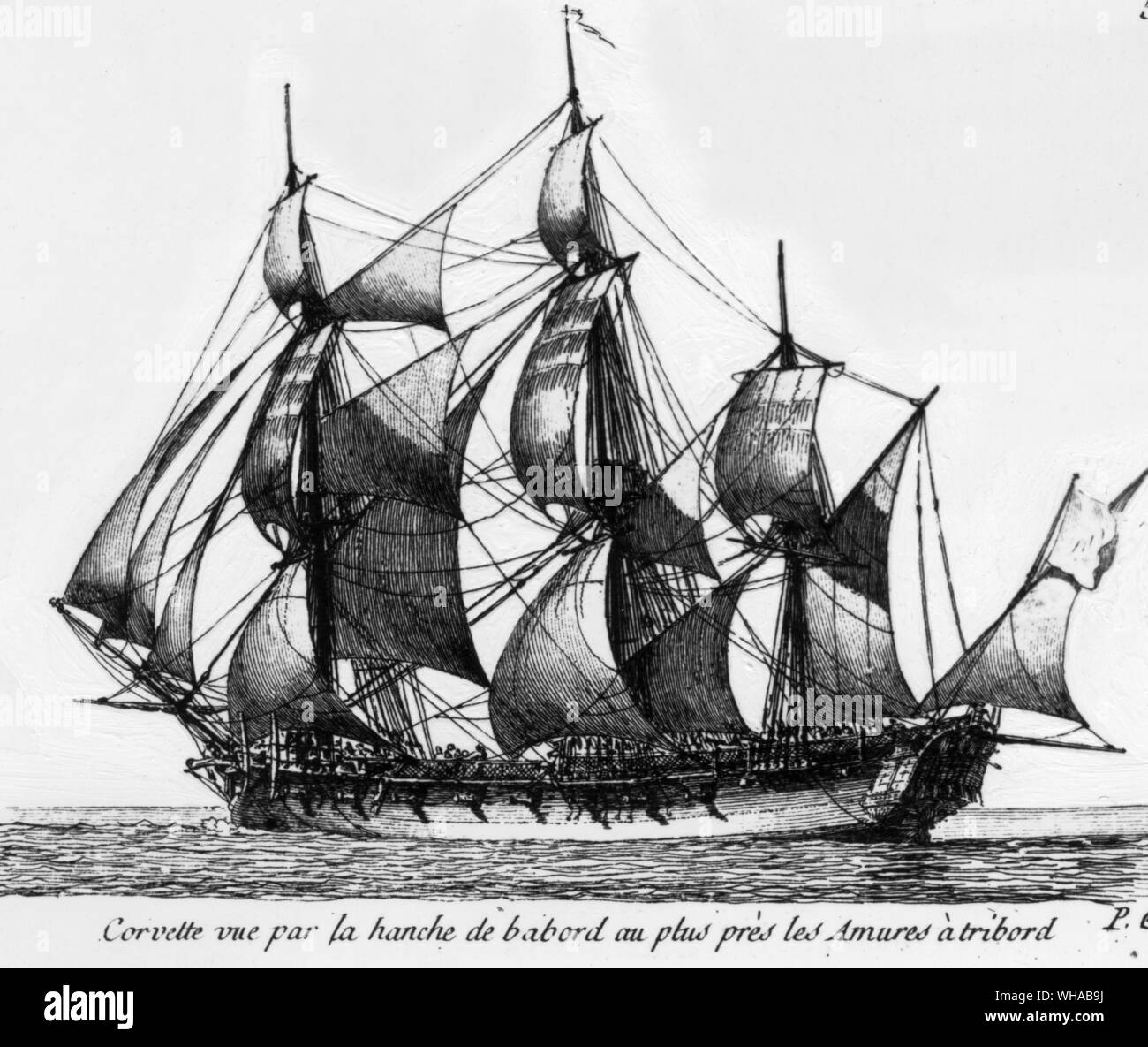French Corvette late 18th century Stock Photo - Alamy
