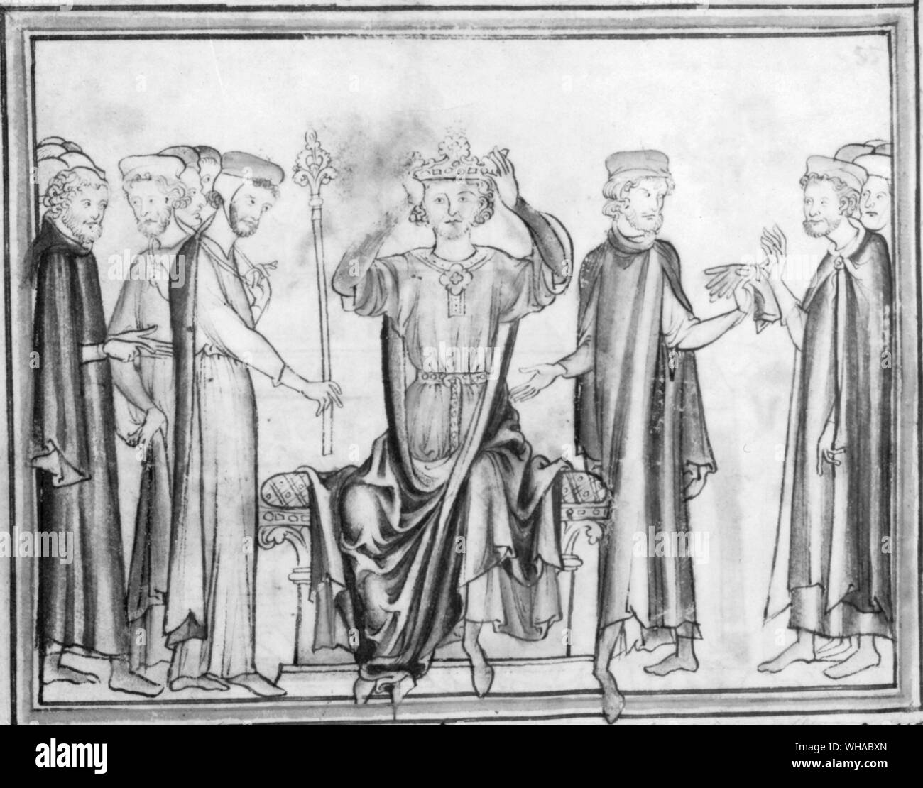 King Harold crowns himself 1066 Stock Photo - Alamy