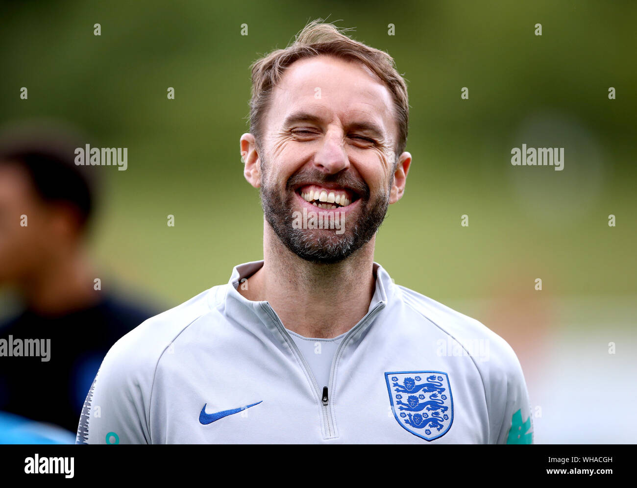 England Manager Gareth Southgate during a training session at St George ...
