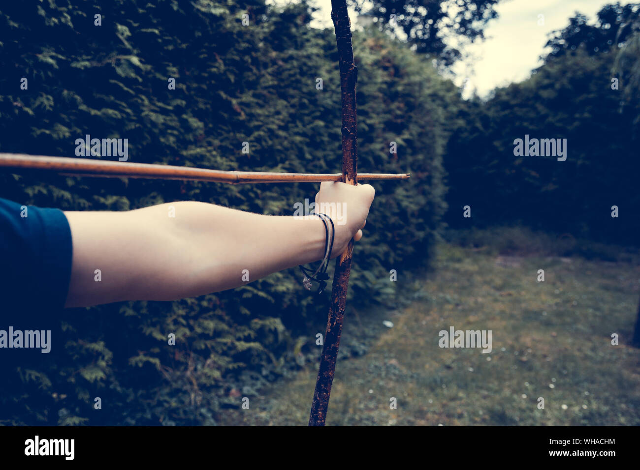 Person with bow and arrow hi-res stock photography and images - Alamy