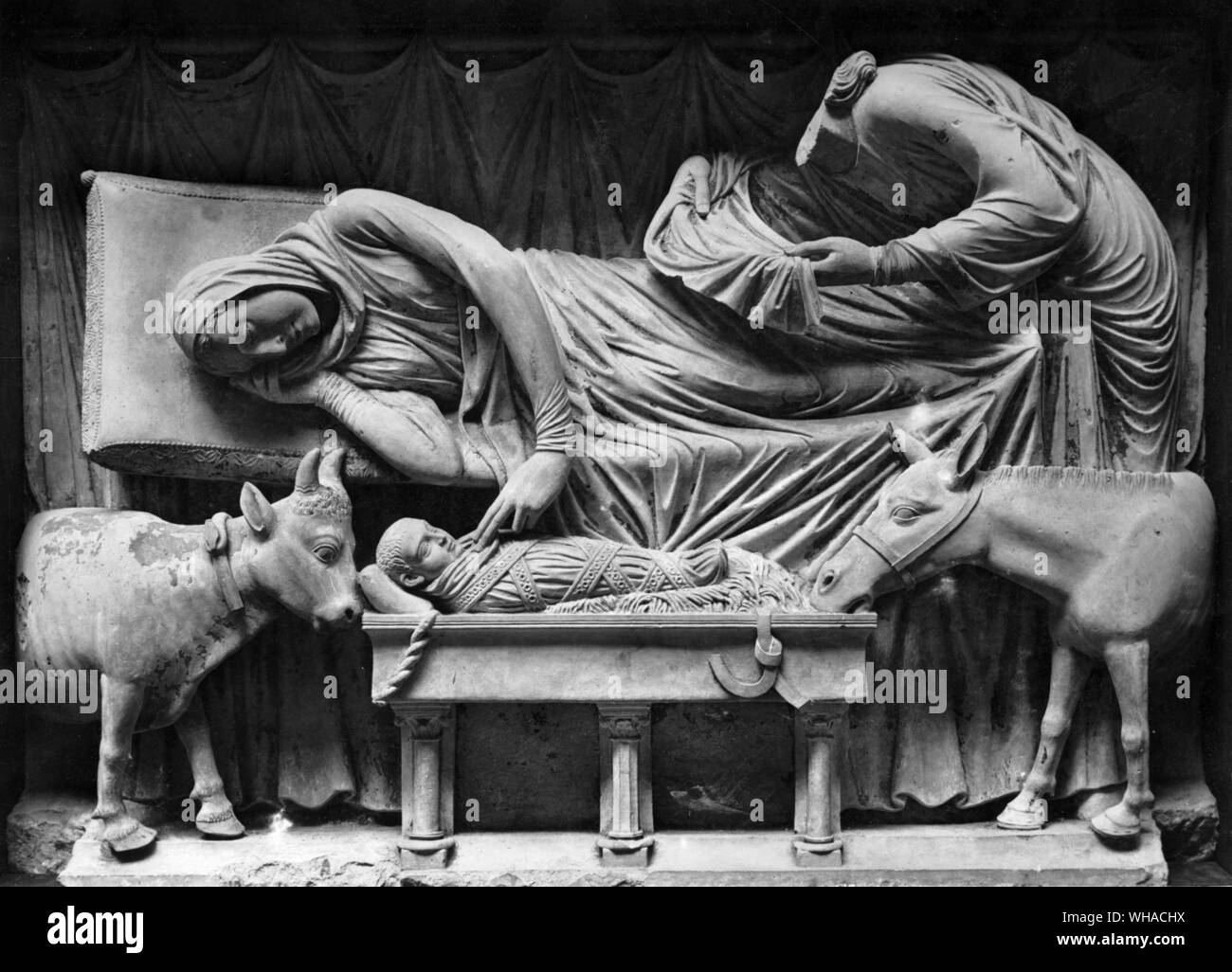 The Nativity fragment from roodscreen. c 1230-40. Chartres Cathedral ...