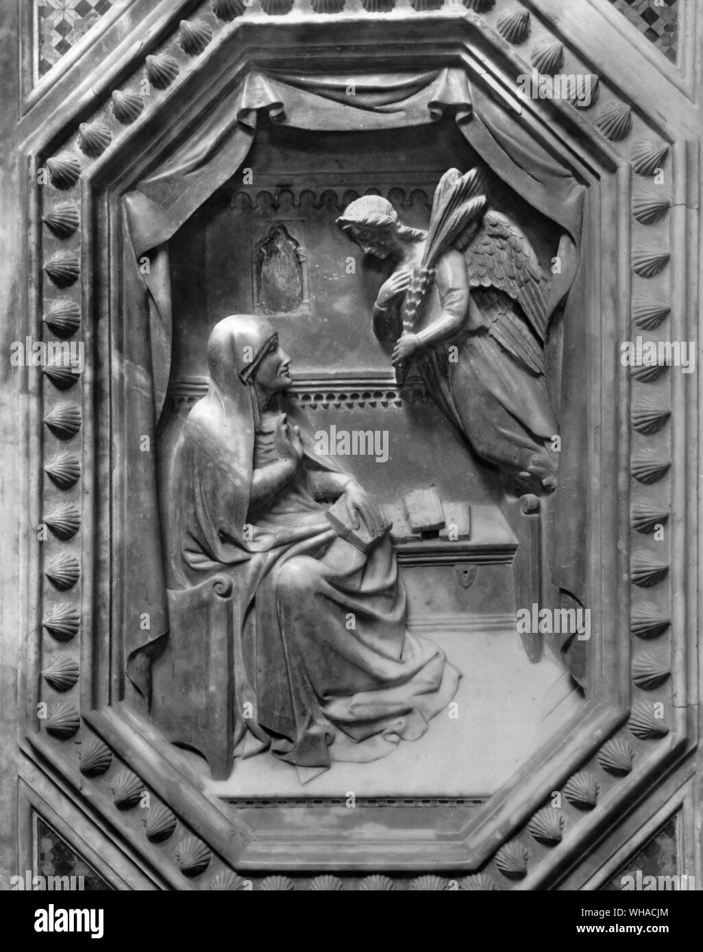 Andrea Orcagna. The Annunciation. Virgin's death. detail of shrine. c ...